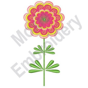 Spring Flower Machine Embroidery Design, Decorated Flower Stem ...