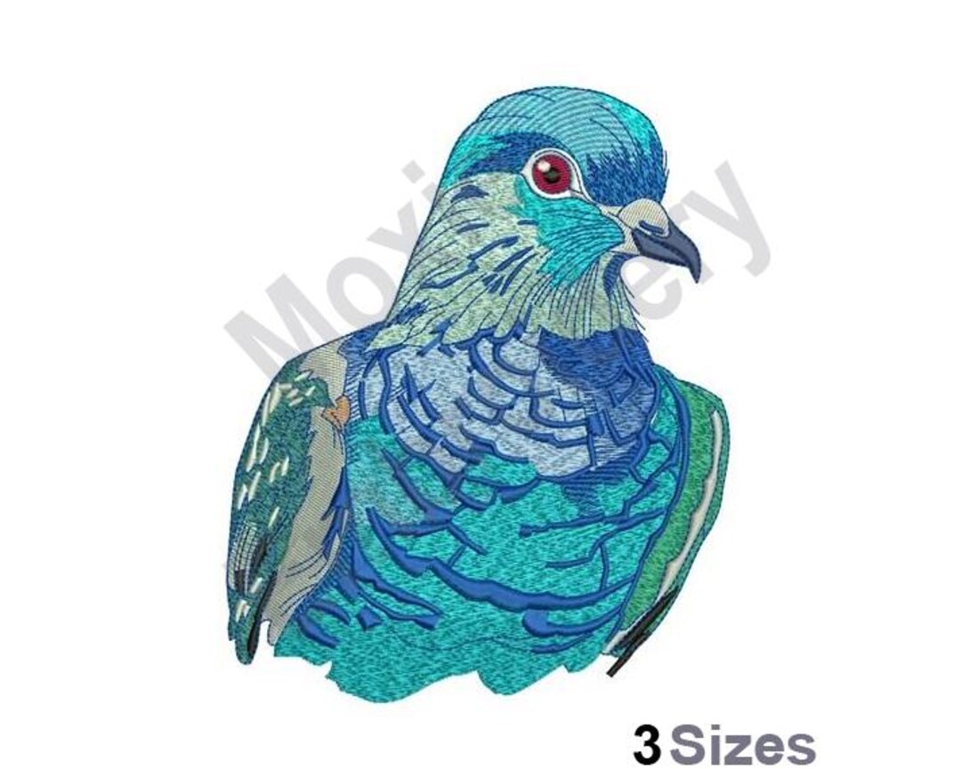 Blue Pigeon - Machine Embroidery Design - 3 Sizes, Dove Embroidery ...