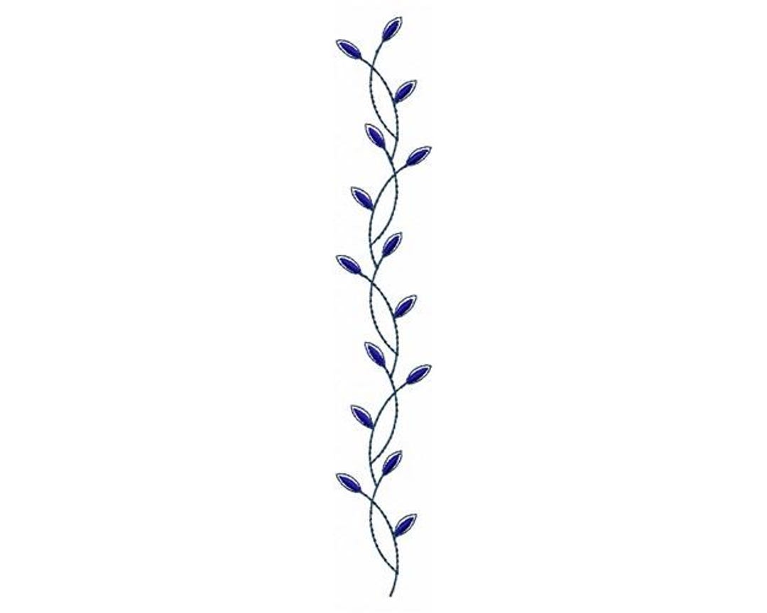 Tall Vertical Vine Border - Machine Embroidery Design, Simple Vine Border Embroidery Pattern ...