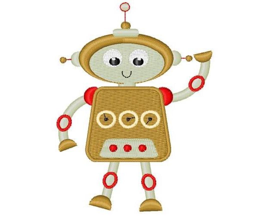 Robot - Machine Embroidery Design - Etsy