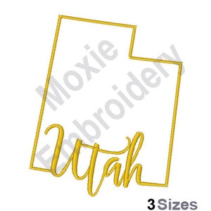 Utah State Map - Machine Embroidery Design, Utah Map Outline Embroidery ...