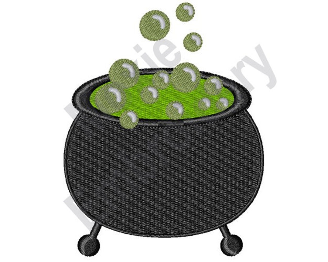 Witch Cauldron Machine Embroidery Design, Halloween Cauldron Embroidery ...