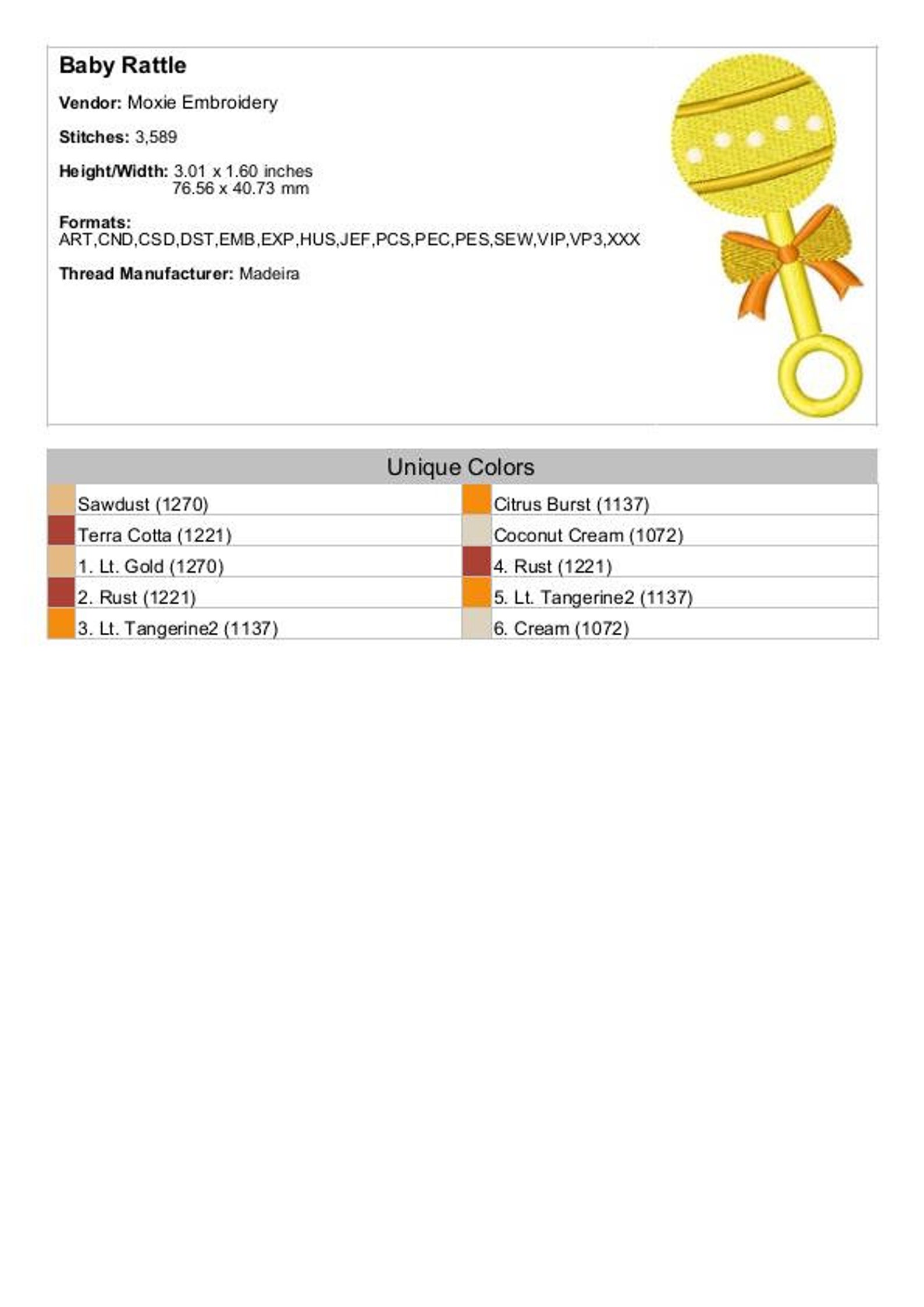 Baby Rattle Machine Embroidery Design Baby Rattle Toy - Etsy