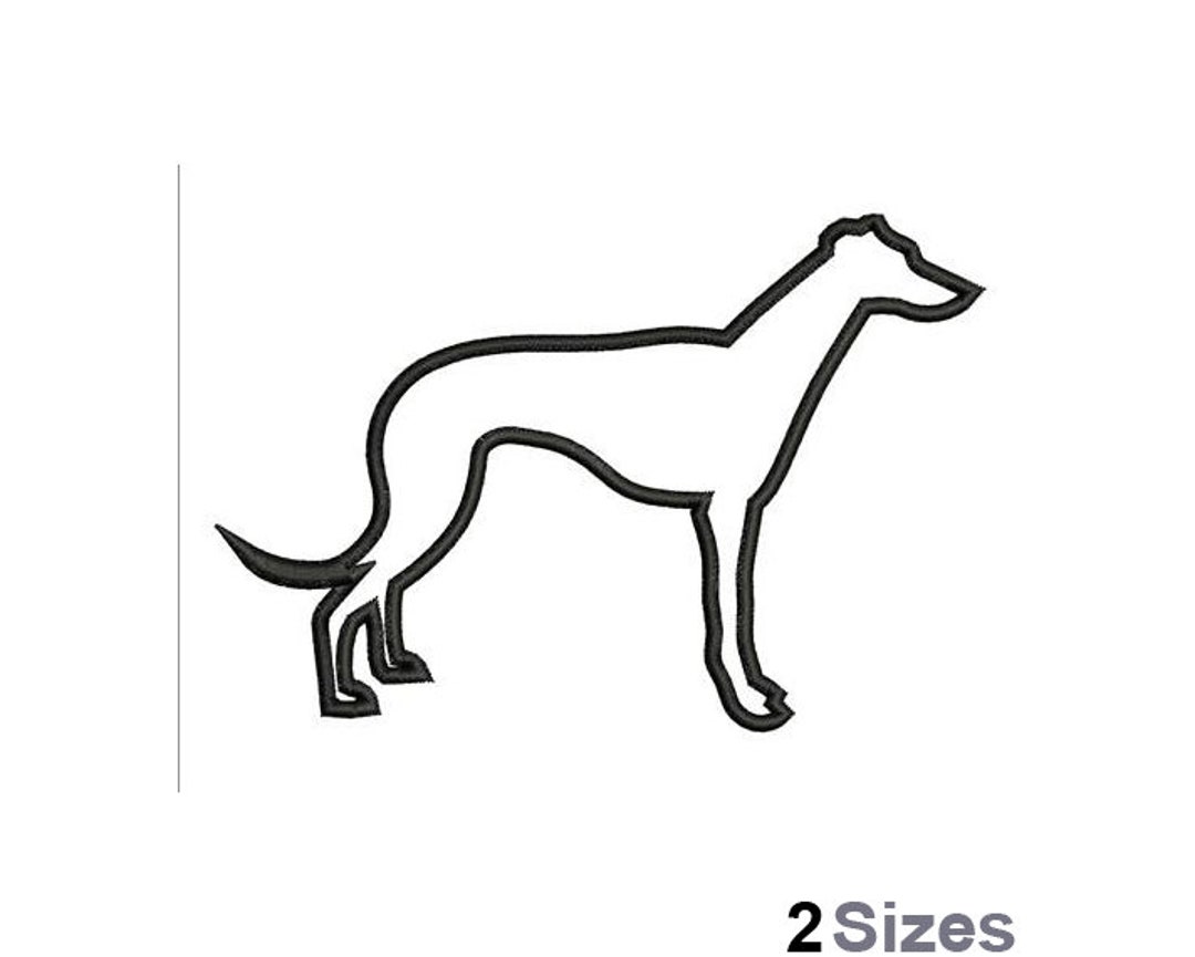 Greyhound Outline - Machine Embroidery Design - 2 Sizes, Greyhound Applique Embroidery Pattern ...