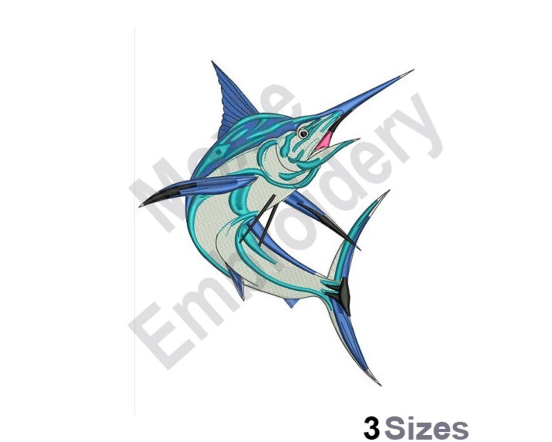Swordfish - Machine Embroidery Design - 3 Size, Broadbill Swordfish ...
