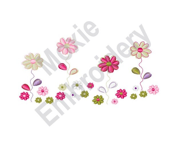 Floral Border Machine Embroidery Design Flowers Embroidery - Etsy