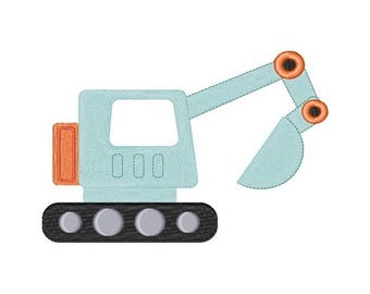 Excavator Embroidery Design, Construction Machine Embroidery File ...