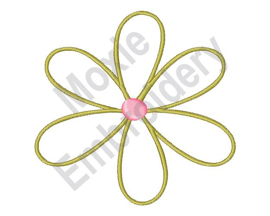 Daisy Outline Machine Embroidery Design, Daisy Flower Embroidery ...