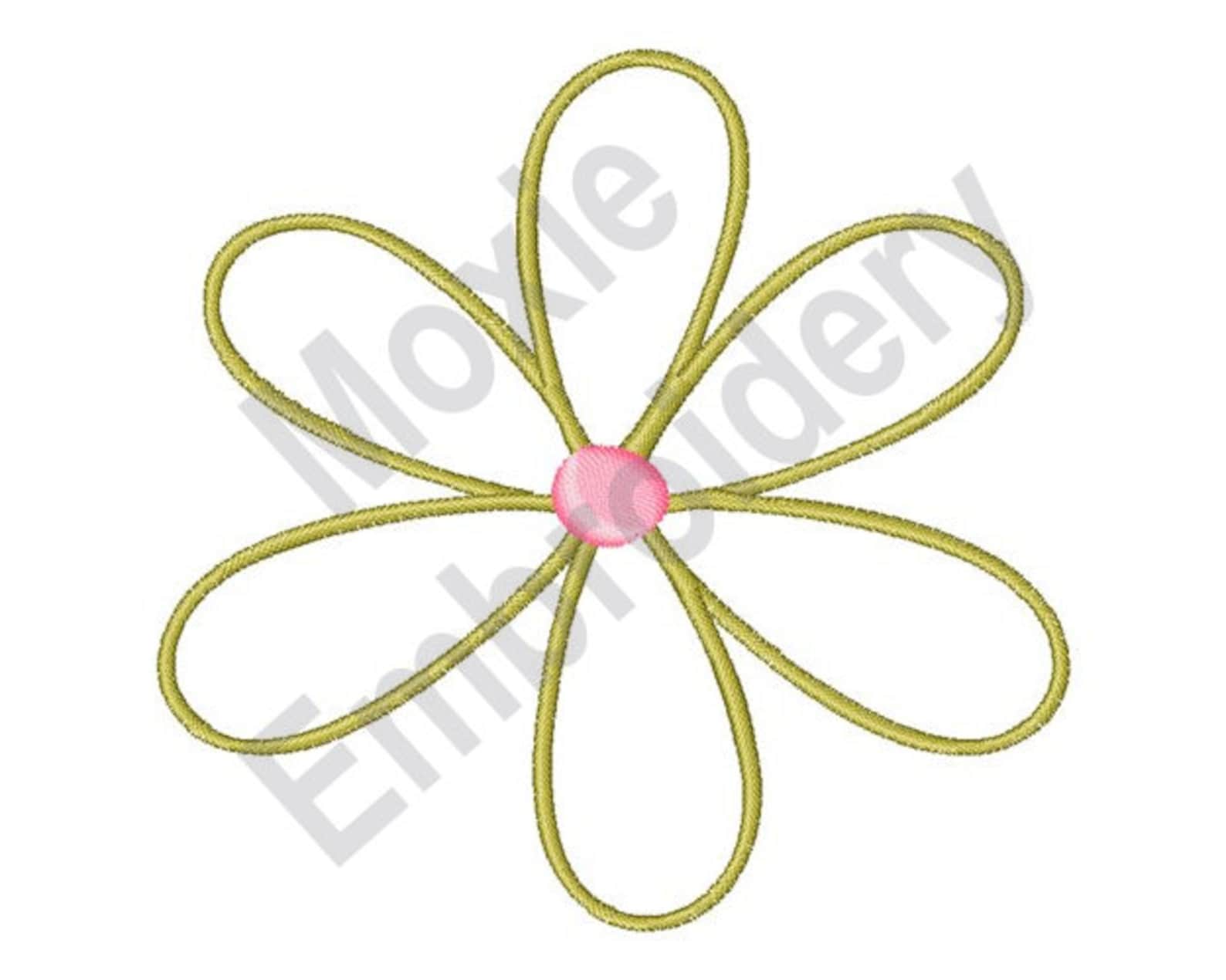 Daisy Outline Machine Embroidery Design Daisy Flower - Etsy