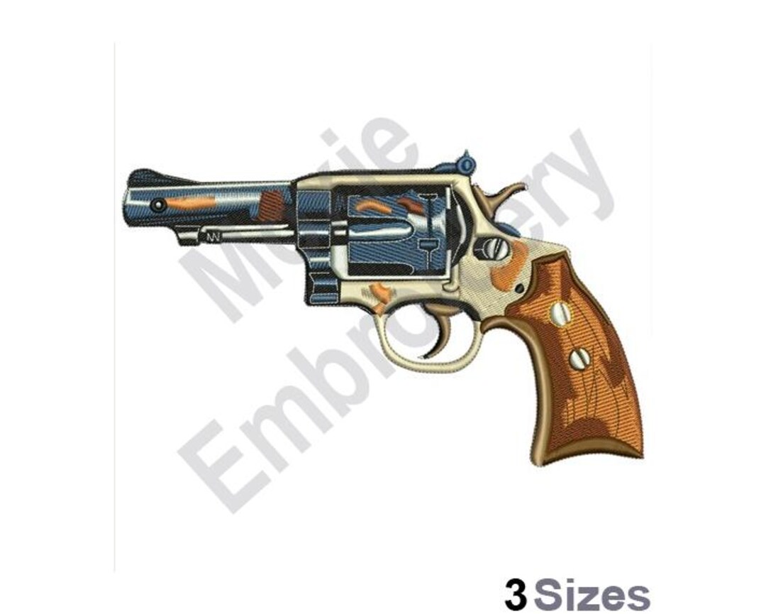 Pistol - Machine Embroidery Design - 3 Sizes, Handgun Embroidery ...
