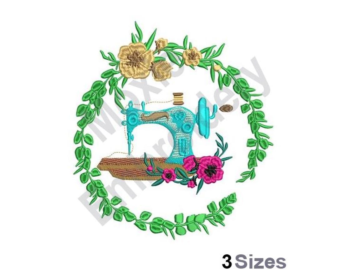 Treadle Sewing Machine - Machine Embroidery Design - 3 Sizes, Flower ...