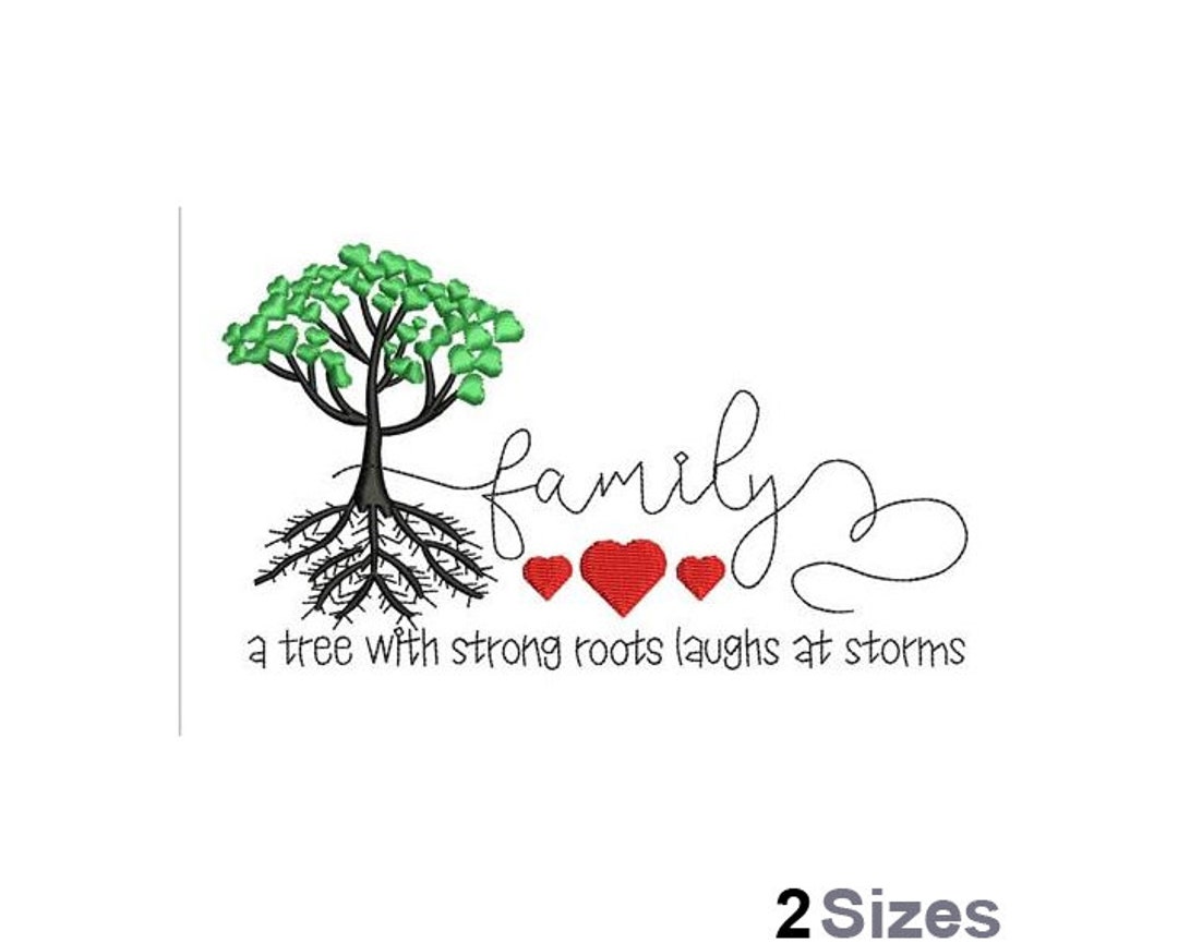 Family Tree - Machine Embroidery Design - 2 Sizes, A Tree With Strong ...