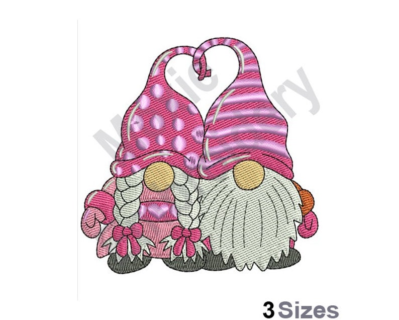Gnomes Couple - Machine Embroidery Design, Gnome Lovers Embroidery ...