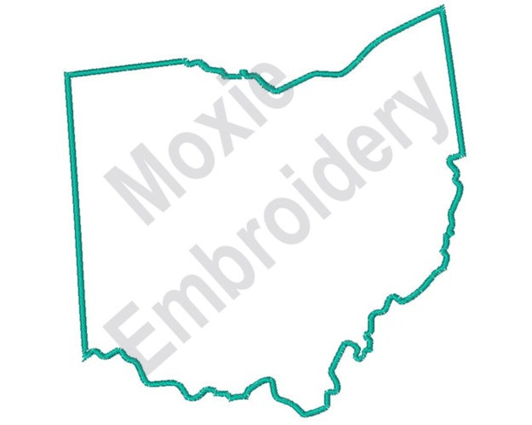 Ohio Outline - Machine Embroidery Design, Ohio State Map Embroidery ...
