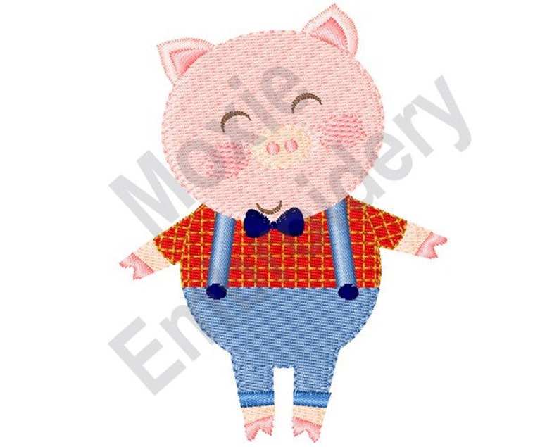Little Pig Machine Embroidery Design Dressed up Pig - Etsy