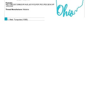 Ohio - Machine Embroidery Design - 3 Sizes - Etsy
