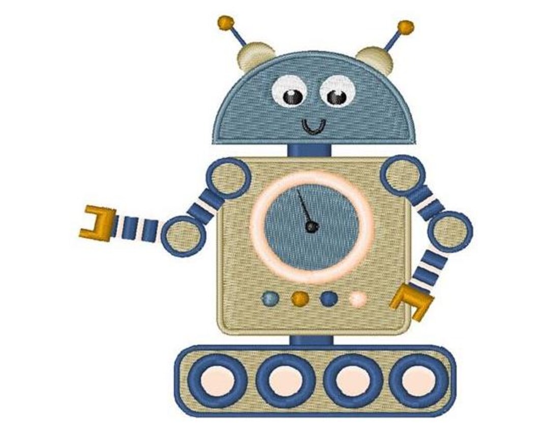 Robot - Machine Embroidery Design - Etsy