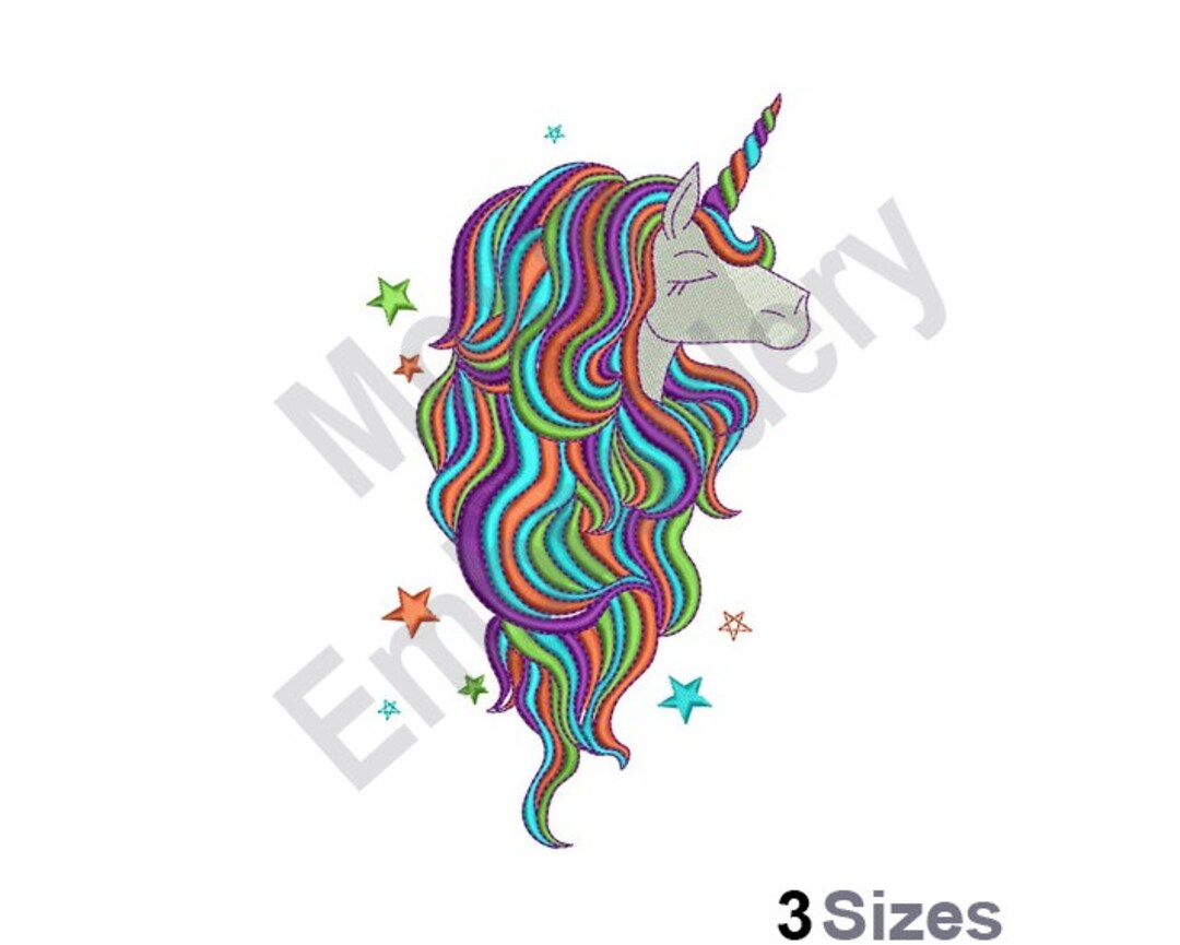 Unicorn Head - Machine Embroidery Design, Colorful Unicorn Embroidery ...