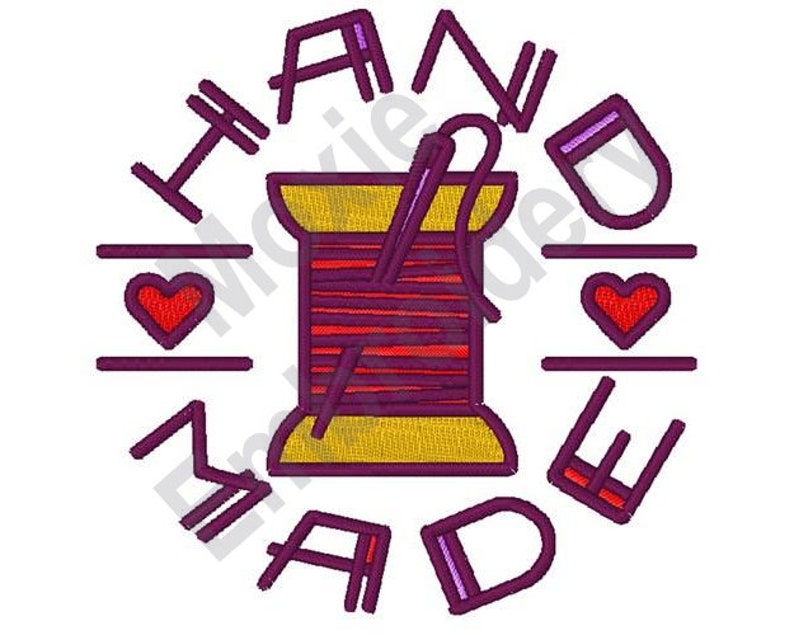 Handmade Thread - Machine Embroidery Design, Thread Spool and Needle ...