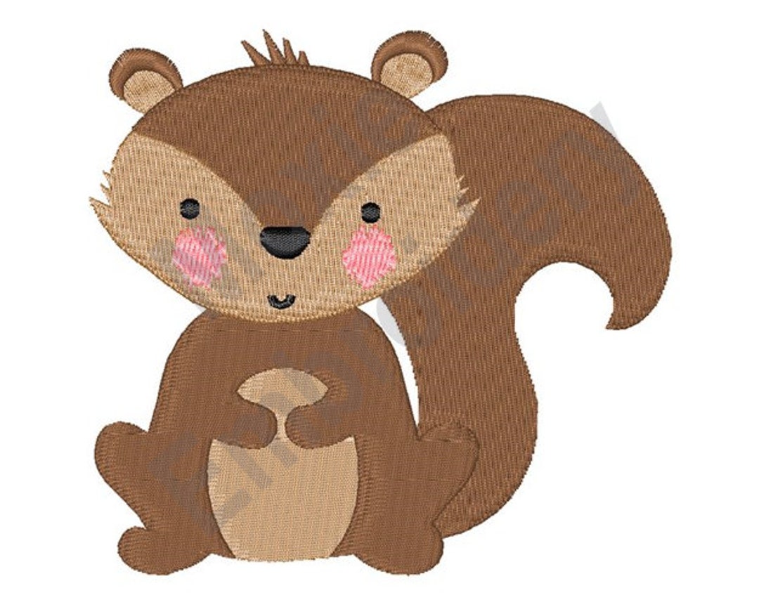Woodland Squirrel Machine Embroidery Design, Baby Squirrel Embroidery ...
