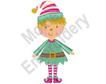 Christmas Elves Machine Embroidery Design, Elf Couple Embroidery ...
