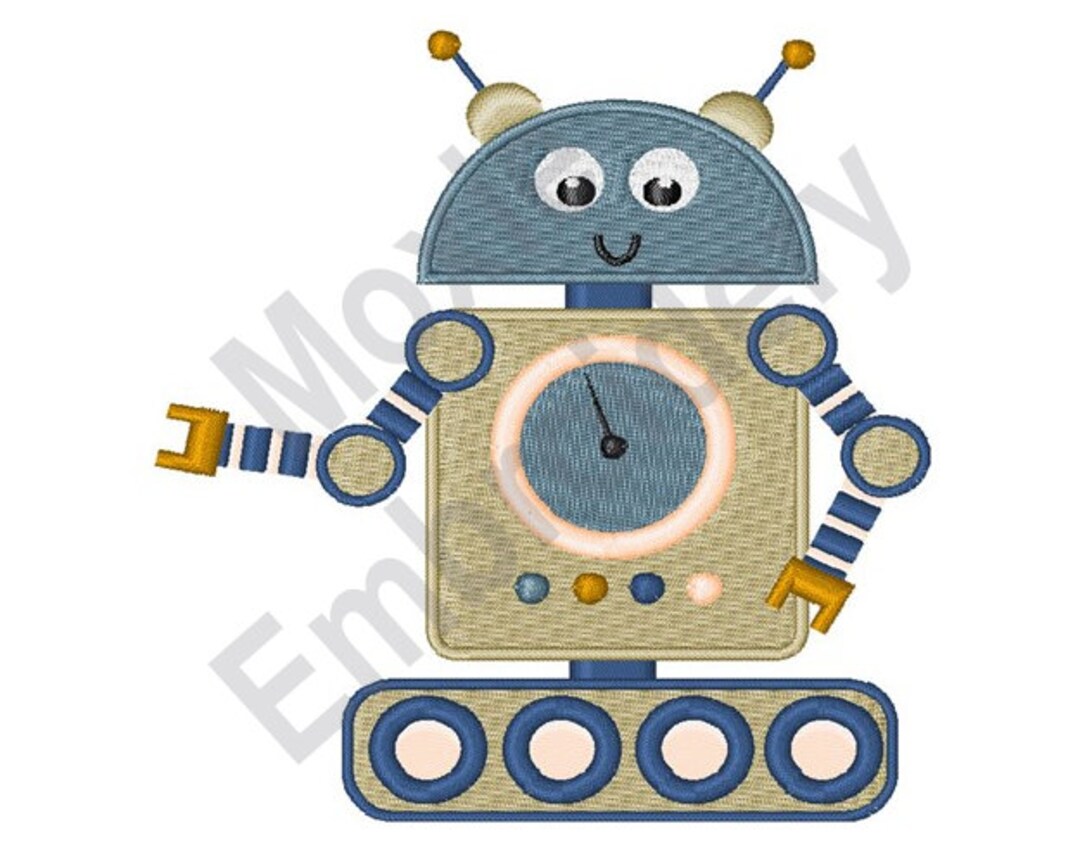 Robot Machine Embroidery Design, Boy Robot Embroidery Pattern, Little ...