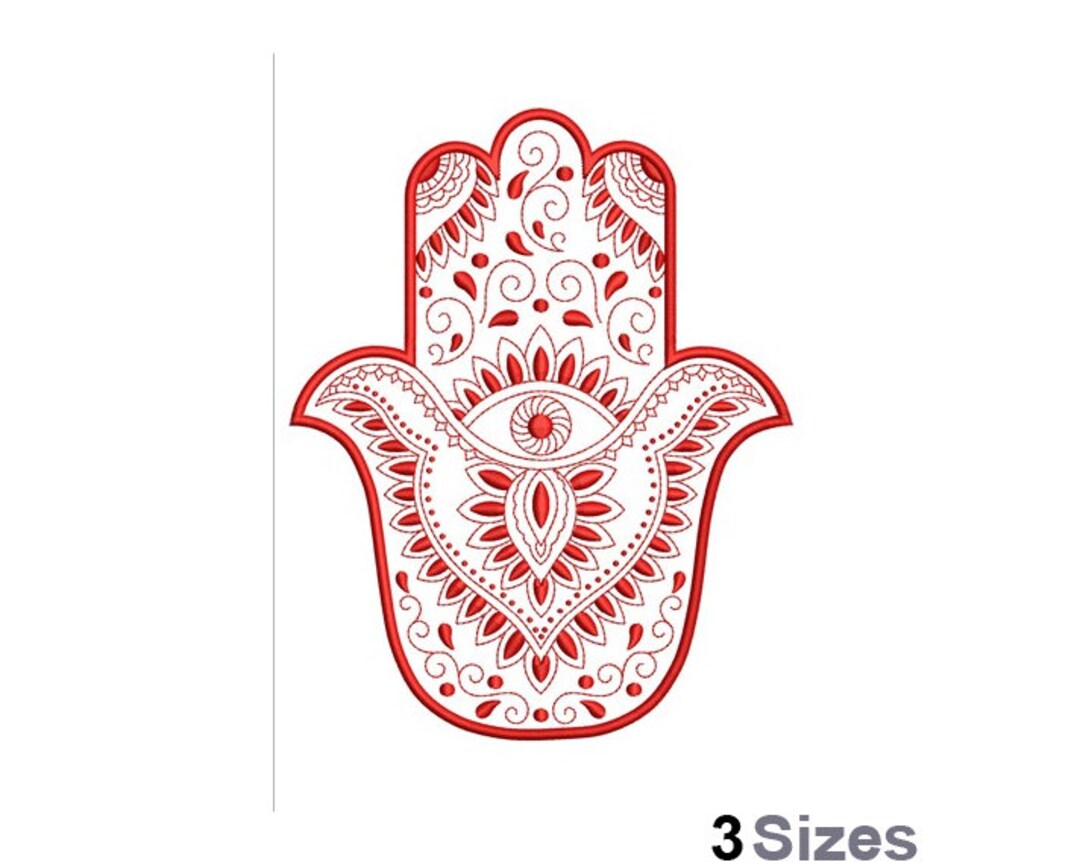Hamsa Hand - Machine Embroidery Design - 3 Sizes, Hamsa Symbol ...