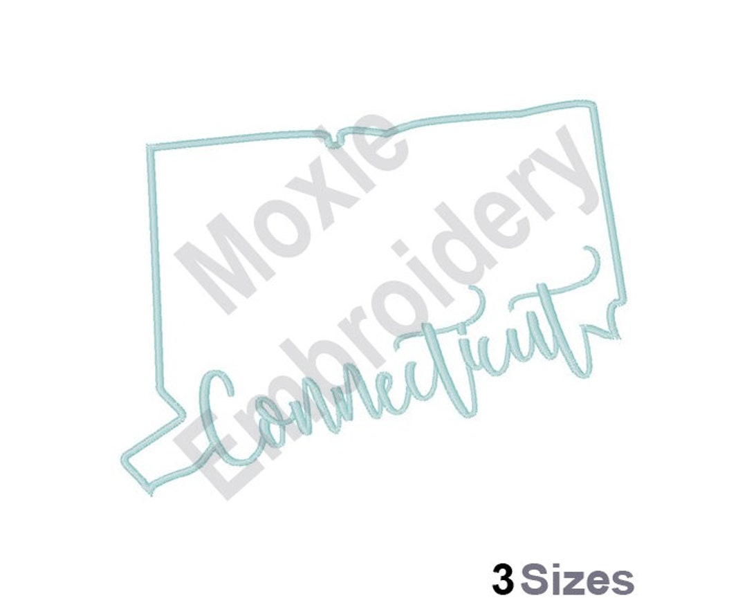 Connecticut State Outline - Machine Embroidery Design, Connecticut Map ...