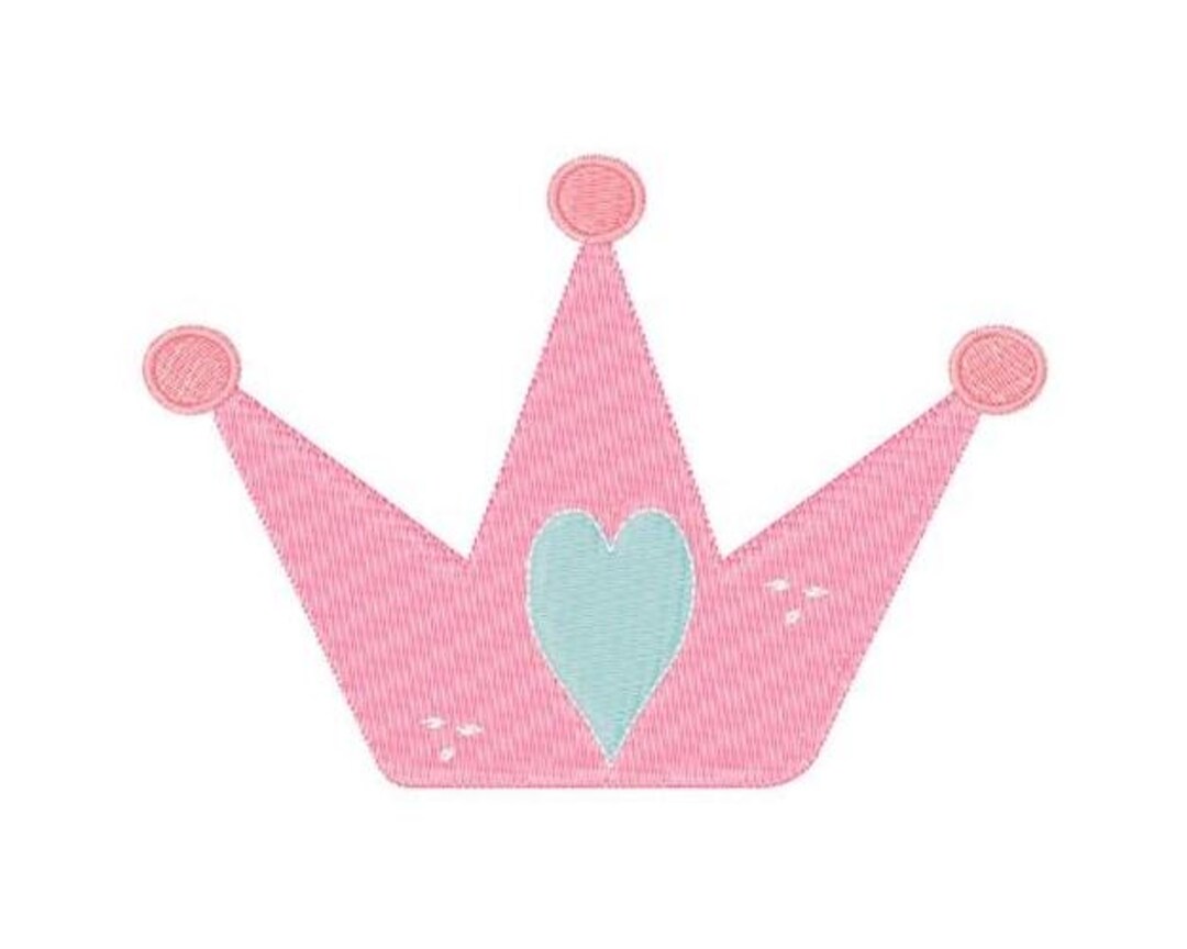 Pink Princess Crown - Machine Embroidery Design, Fairy Tale Crown ...