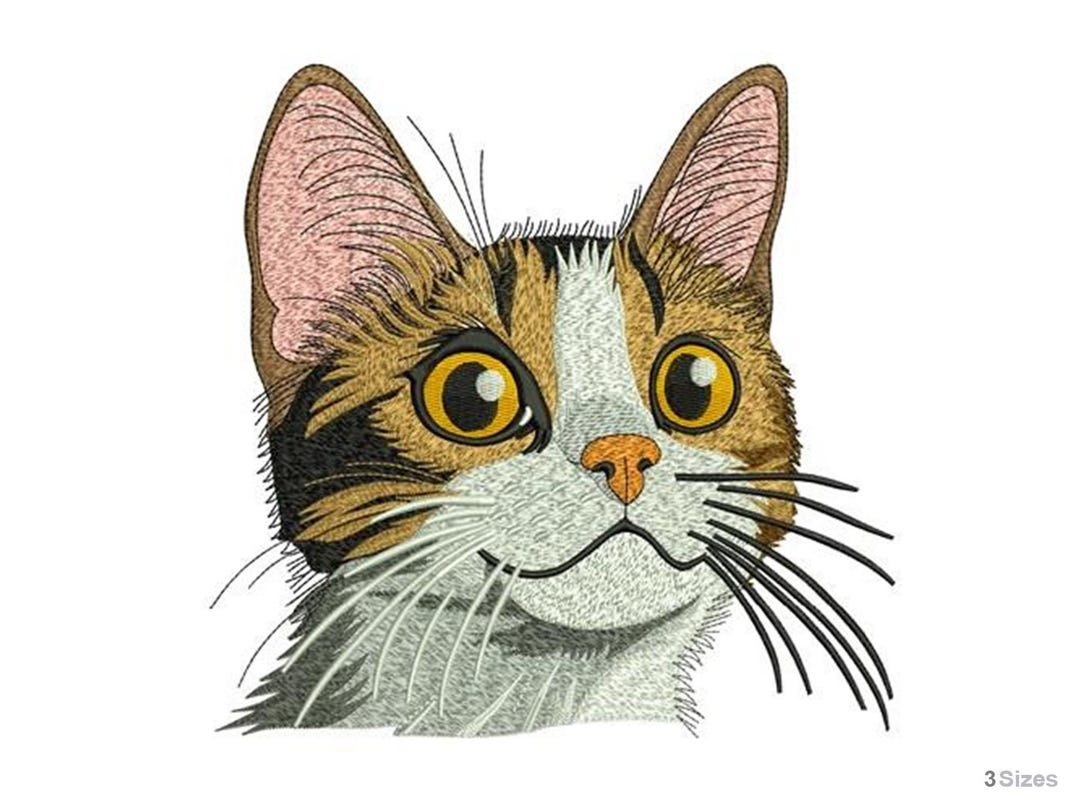 Tabby Cat - Machine Embroidery Design - 3 Sizes, Striped Cat Pattern ...