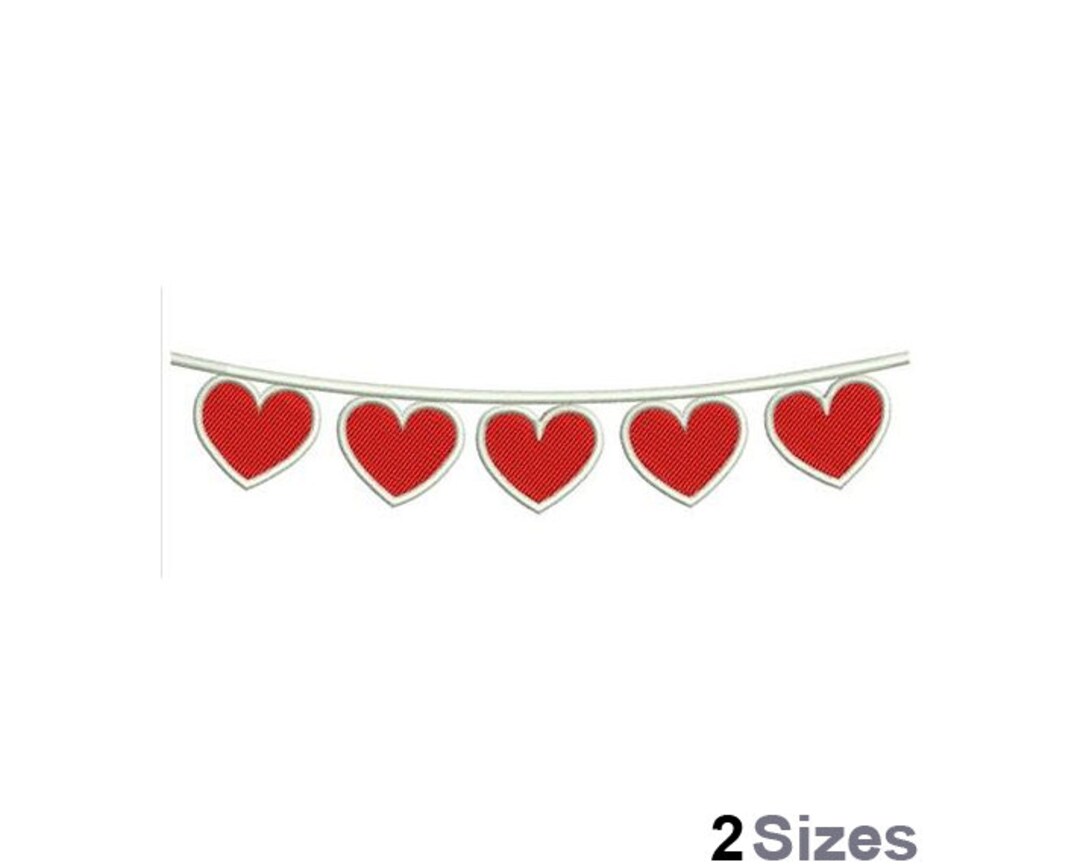 Border Hearts - Machine Embroidery Design - 2 Sizes, Love Hearts ...