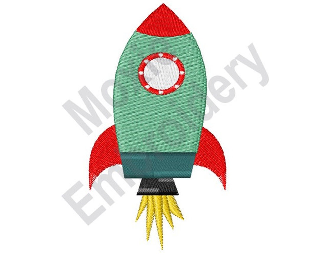 Rocket Ship Machine Embroidery Design, Toy Rocket Embroidery Pattern ...