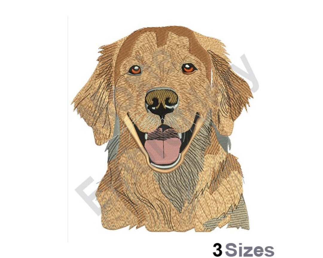 Golden Retriever - Machine Embroidery Design - 3 Sizes, Retriever Dog ...