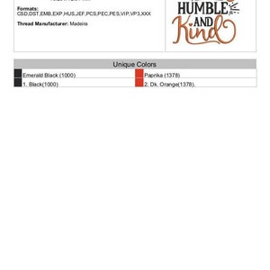 Humble and Kind - Machine Embroidery Design - 2 Sizes, Always Stay ...