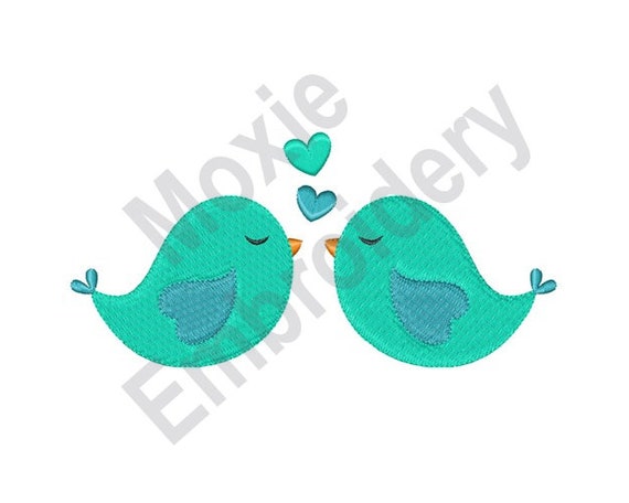 Love Birds Machine Embroidery Design Kissing Love Birds - Etsy