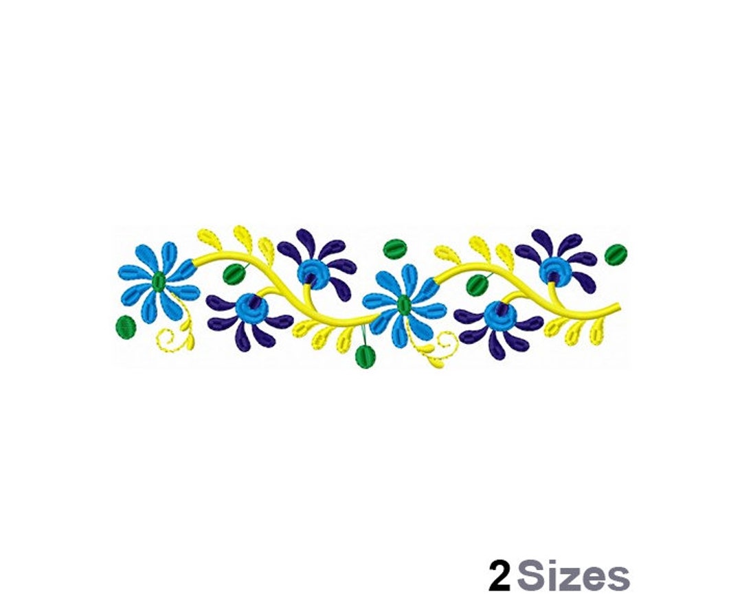 Daisy Flowers Border - Machine Embroidery Design - 2 Sizes, Daisies ...