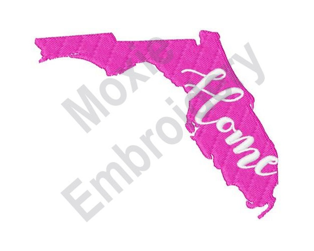 Florida Home - Machine Embroidery Design, Florida State Map Embroidery ...