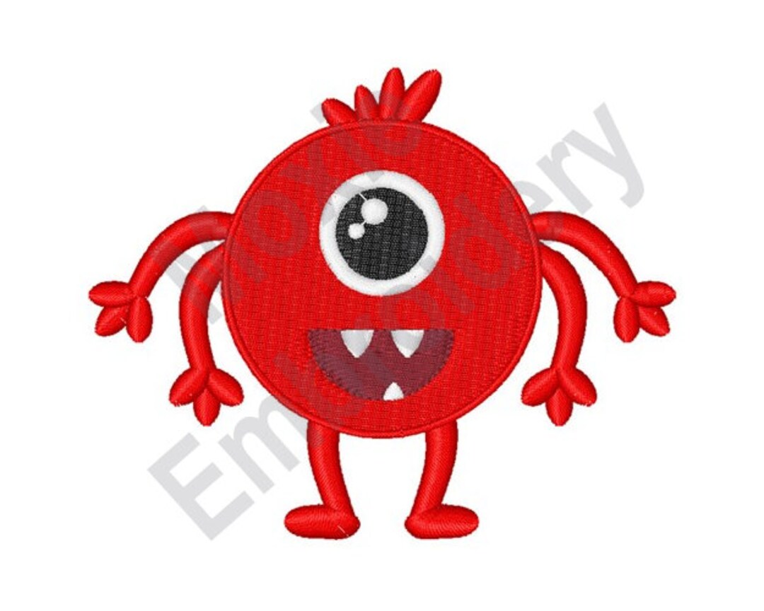 Big Eye Monster - Machine Embroidery Design, Little Red Monster ...