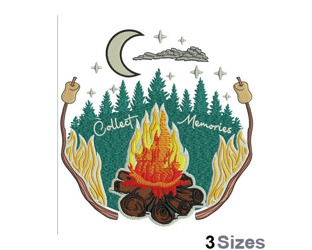 Collect Memories Camping - Machine Embroidery Design - 3 Sizes ...