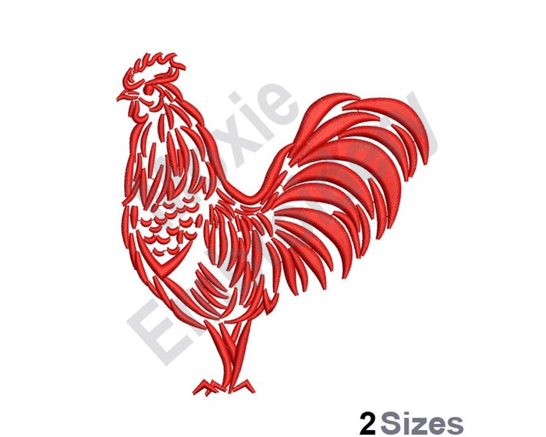 Red Rooster - Machine Embroidery Design, Artistic Rooster Embroidery ...