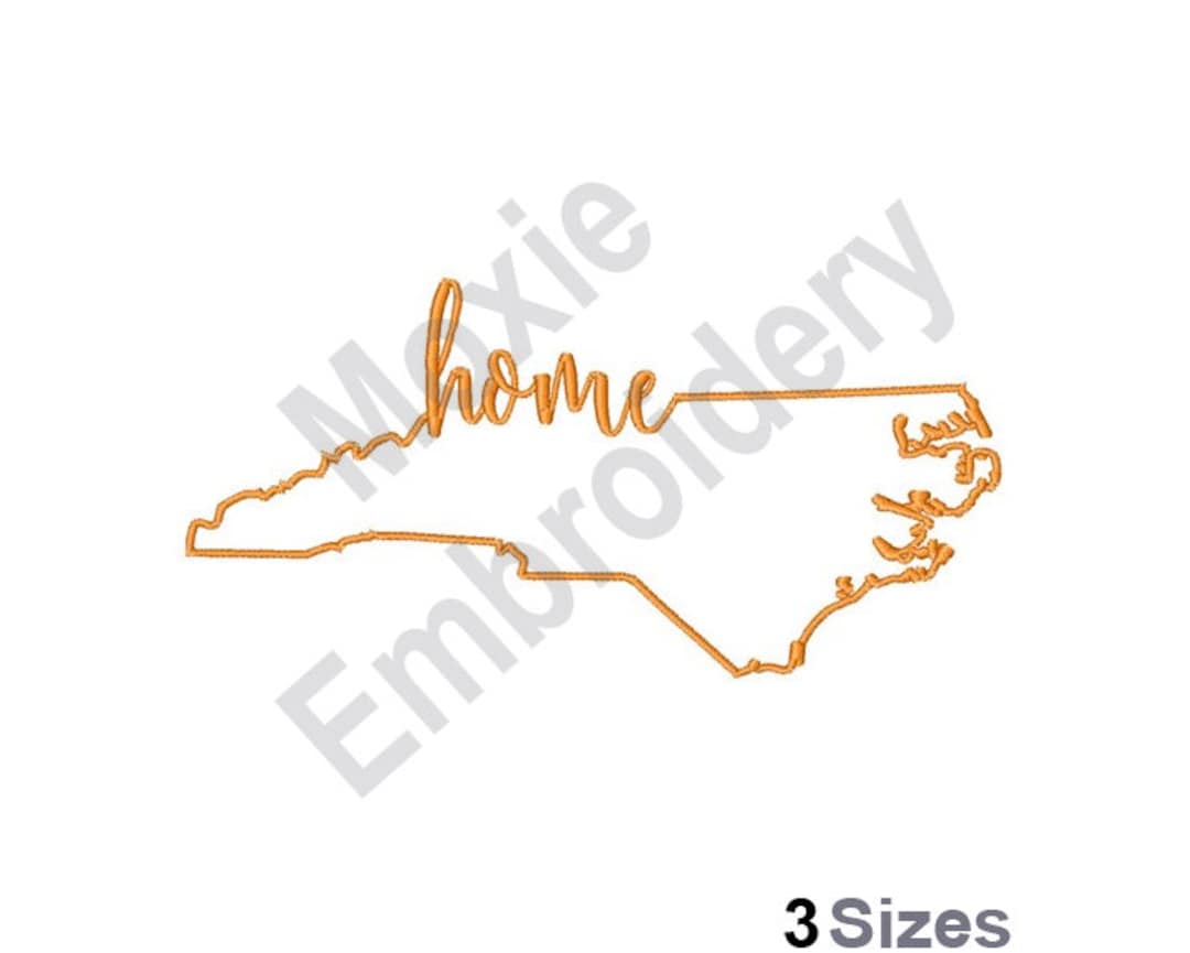 North Carolina Home - Machine Embroidery Design, North Carolina Map ...