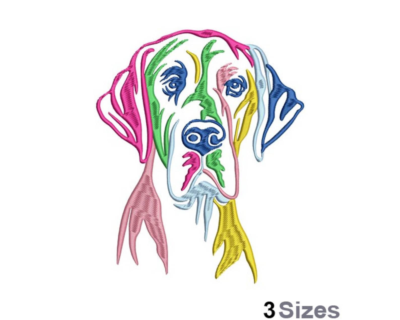 Great Dane - Machine Embroidery Design - 3 Sizes, Colorful German ...