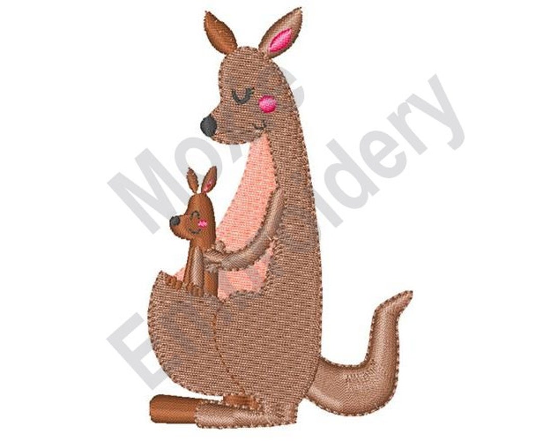 Kangaroo Mother and Kid - Machine Embroidery Design, Kangaroo Mom ...