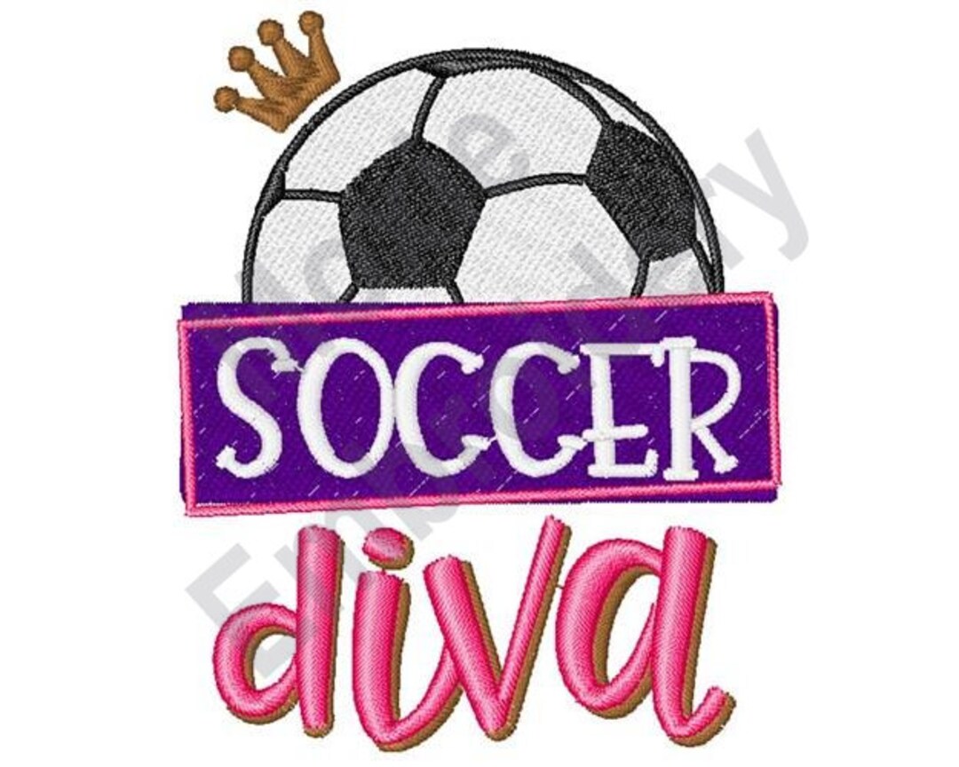 Soccer Diva - Machine Embroidery Design, Soccer Ball Embroidery Pattern ...