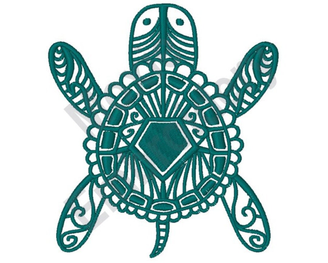 Zentangle Turtle - Machine Embroidery Design, Sea Turtle Embroidery ...
