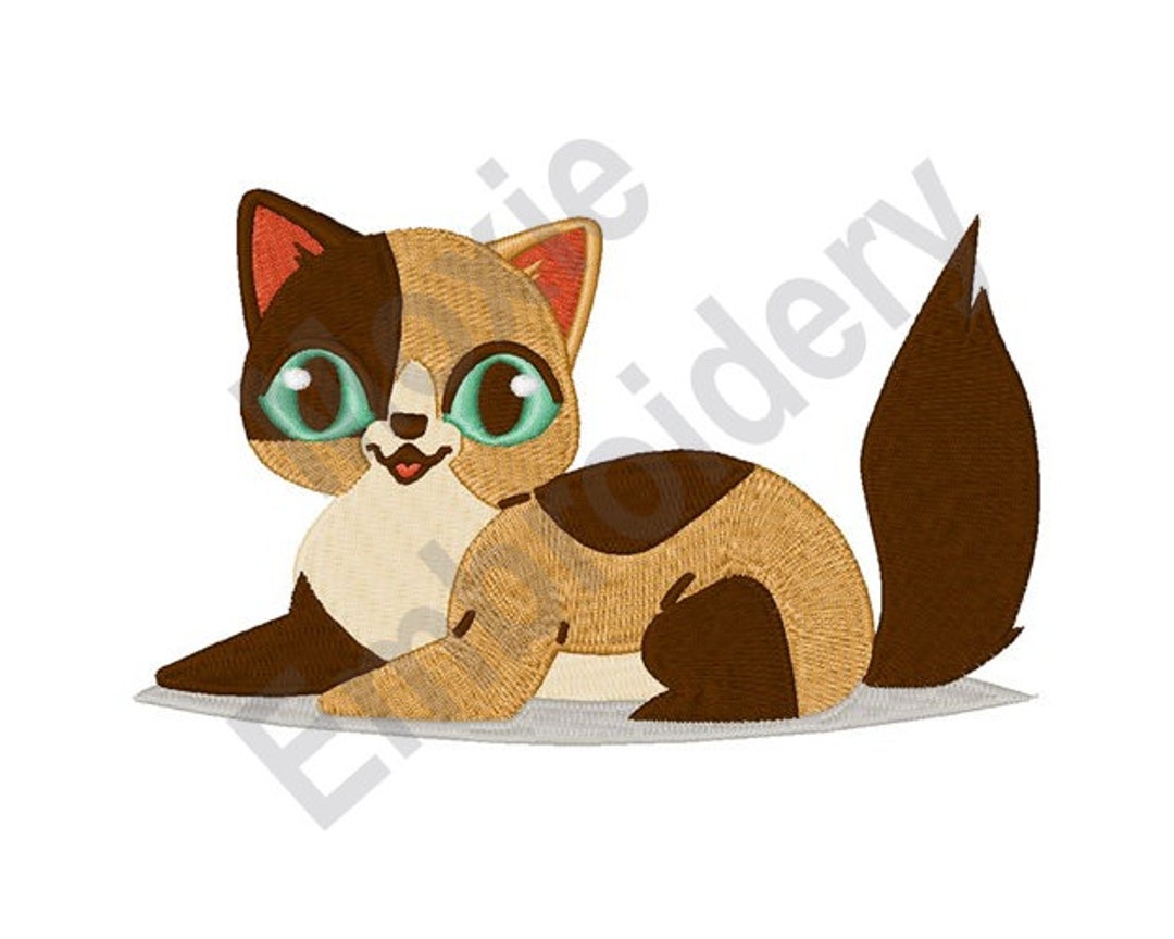 Calico Cat - Machine Embroidery Design, Calico Kitten Embroidery ...