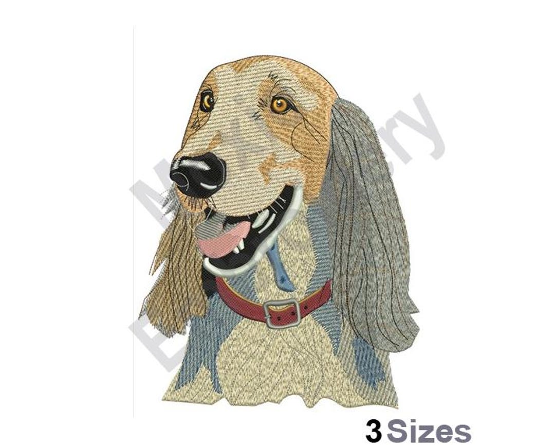 Afghan Hound Head - Machine Embroidery Design - 3 Sizes, Hound Dog ...