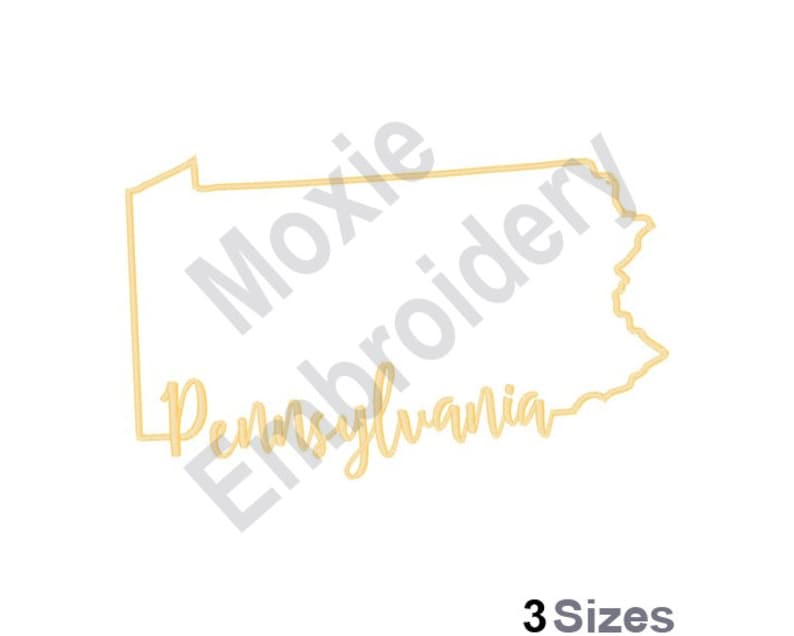 Pennsylvania State Map machine Embroidery Design - Etsy