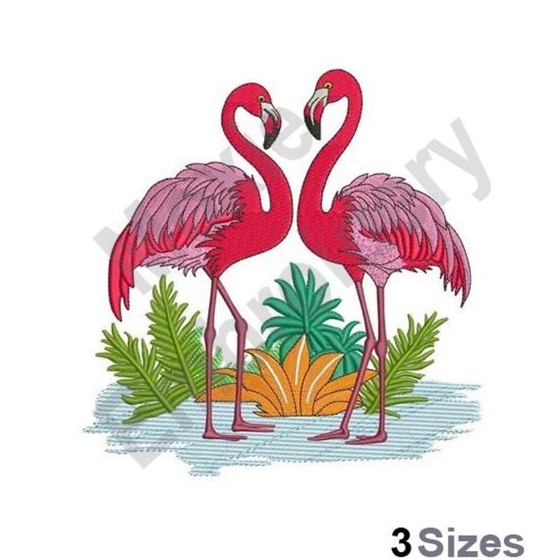 Flamingo Embroidery - Etsy