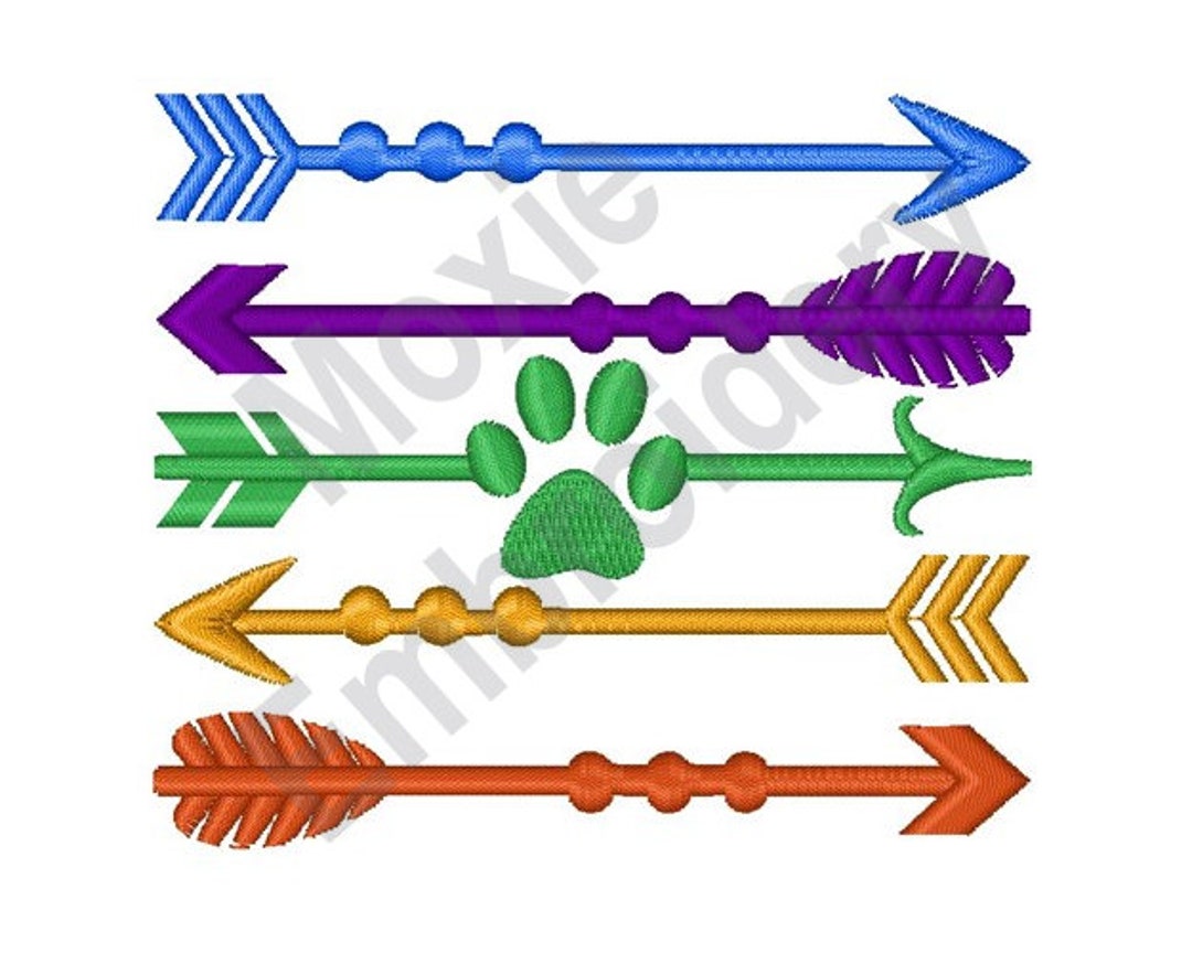 Pawprint Arrows - Machine Embroidery Design, Arrows Embroidery Pattern ...